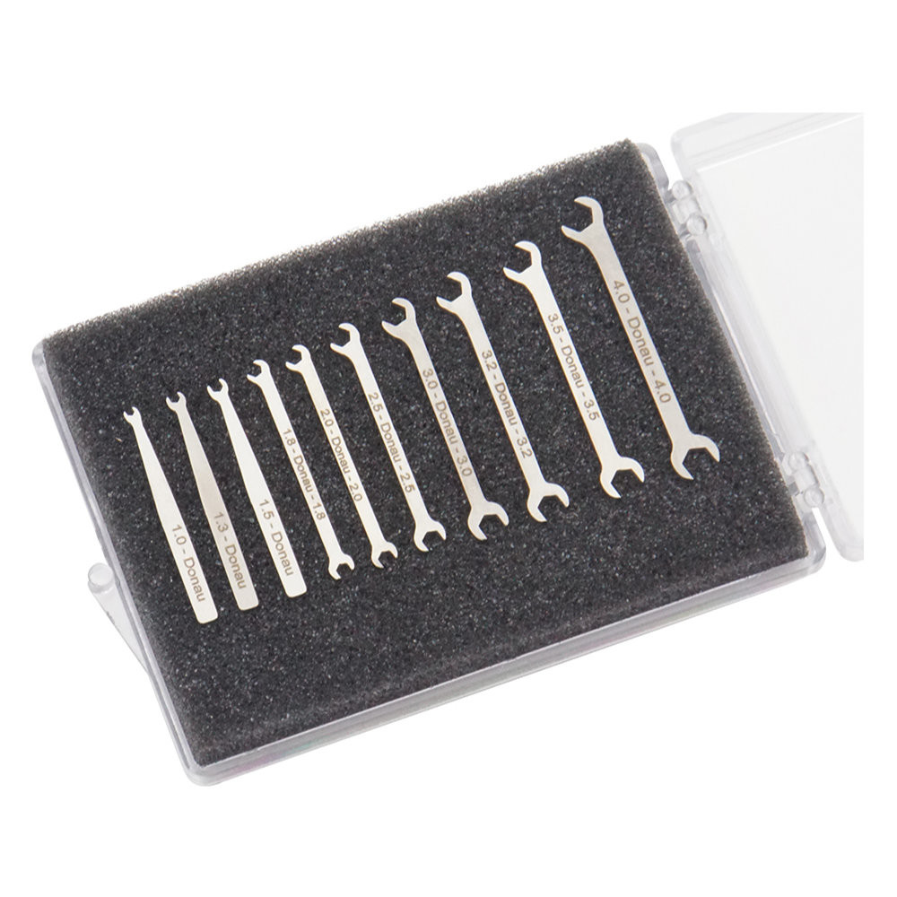 Donau Elektronik 980-SET Micro open-end wrench set (10) 1-4 mm