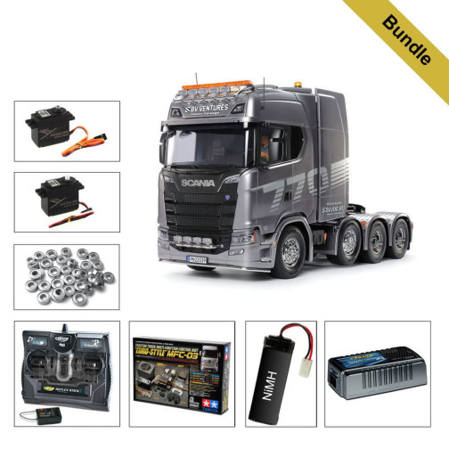 Tamiya 56371 Scania 770S 8x4/4 BUNDLE "Gold"