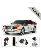 Tamiya 58667 Audi Quattro Rally A2 TT-02 BUNDLE "Silber"