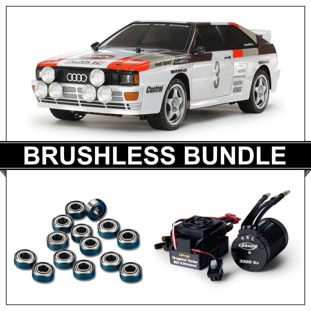 Tamiya 58667 Audi Quattro Rally A2 TT-02 BRUSHLESS-BUNDLE