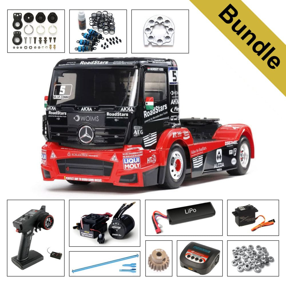 Tamiya 58683 M-B Race Truck Actros MP4 TT-01E BUNDLE 